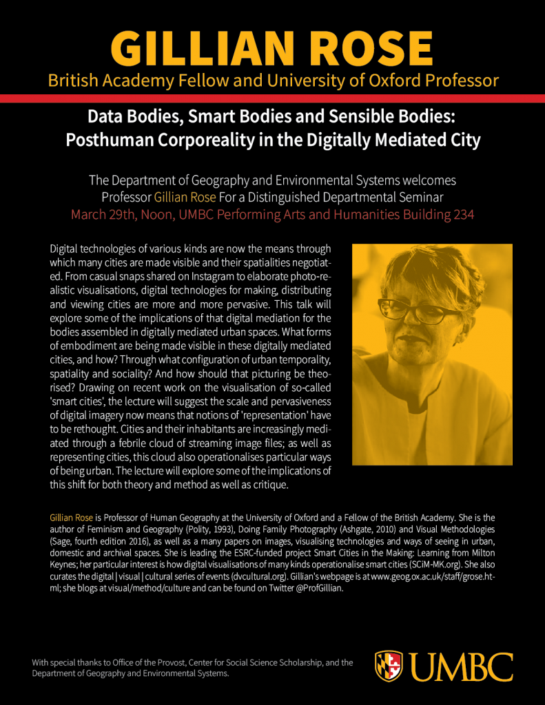 Gillian Rose Distinguished Seminar – Doing Critical GIS Workshop ...